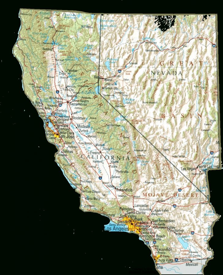 California Relief Map