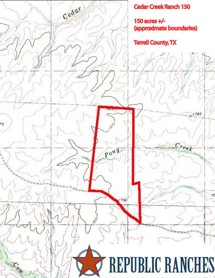 Cedar Creek Ranch 150 - Republic Ranches - Terrell Texas Map ...