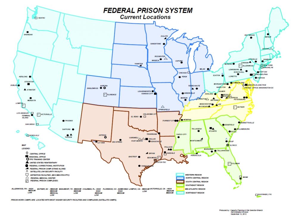 Federal Prisons In Th Map Of California Springs California State ...