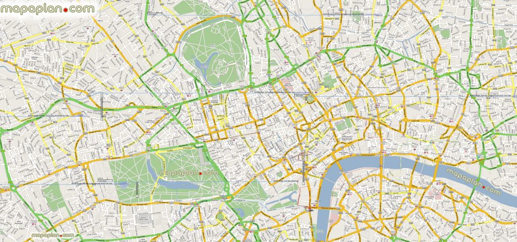 London Maps - Top Tourist Attractions - Free, Printable City Street ...