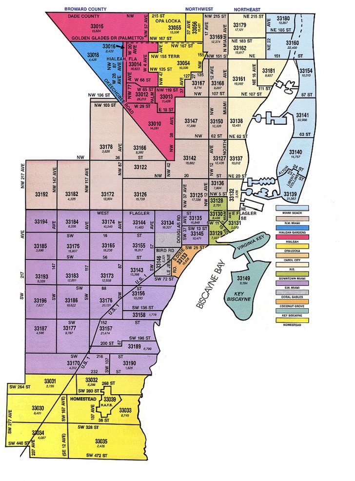 Miami Dade Zip Code Map Map Of Florida Showing Dade City Printable Maps